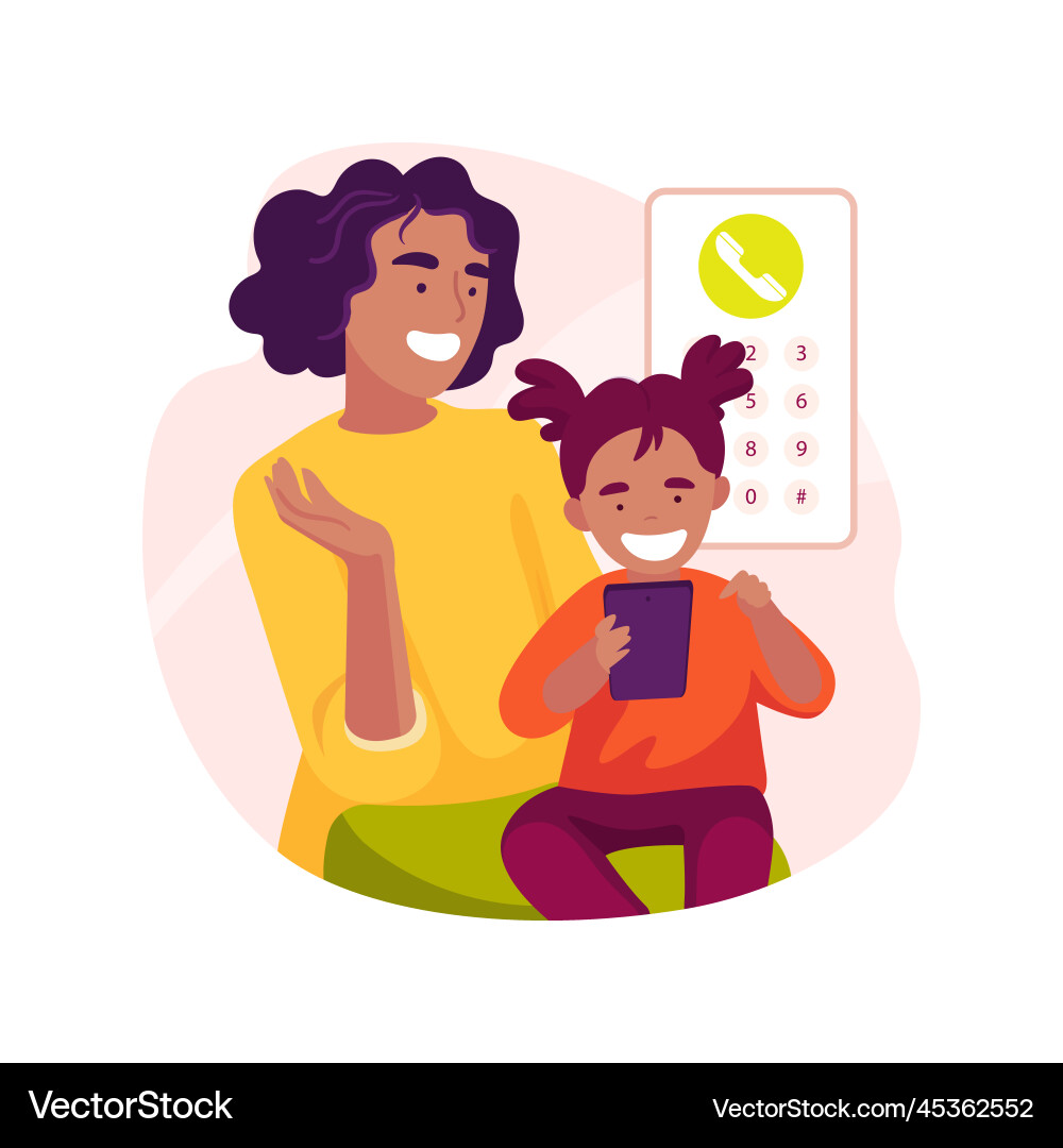 Dialing a phone number isolated cartoon Royalty Free Vector