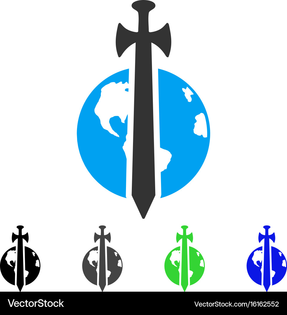 Earth military protection flat icon Royalty Free Vector