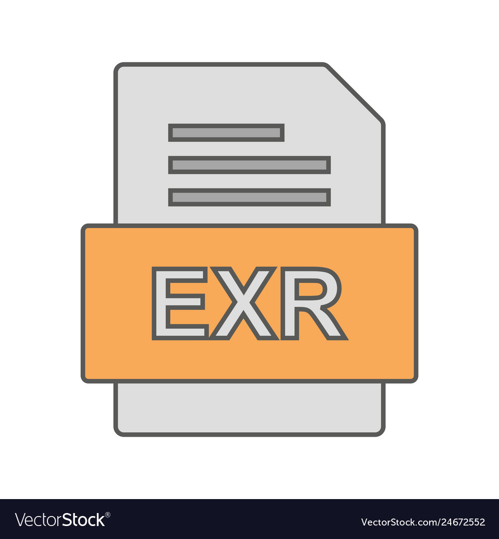 Exr file document icon Royalty Free Vector Image