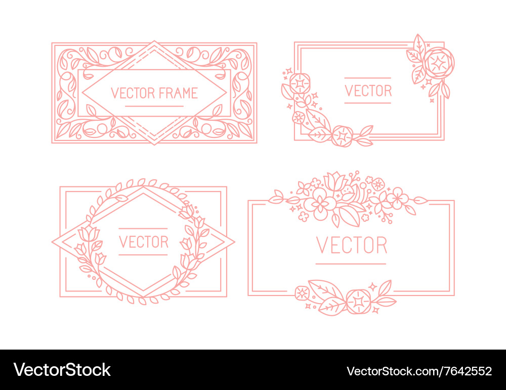 Floral frame with copy space for text in trendy Vector Image
