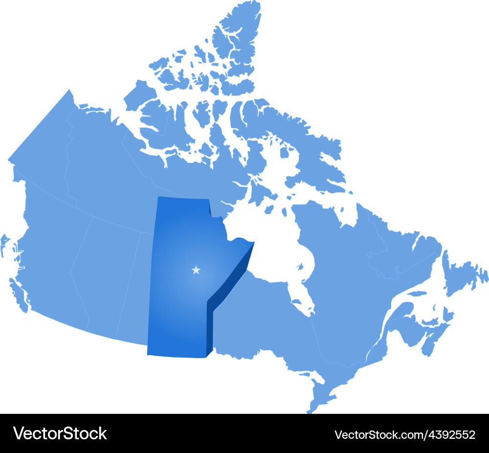 Map of Canada - Manitoba province Royalty Free Vector Image