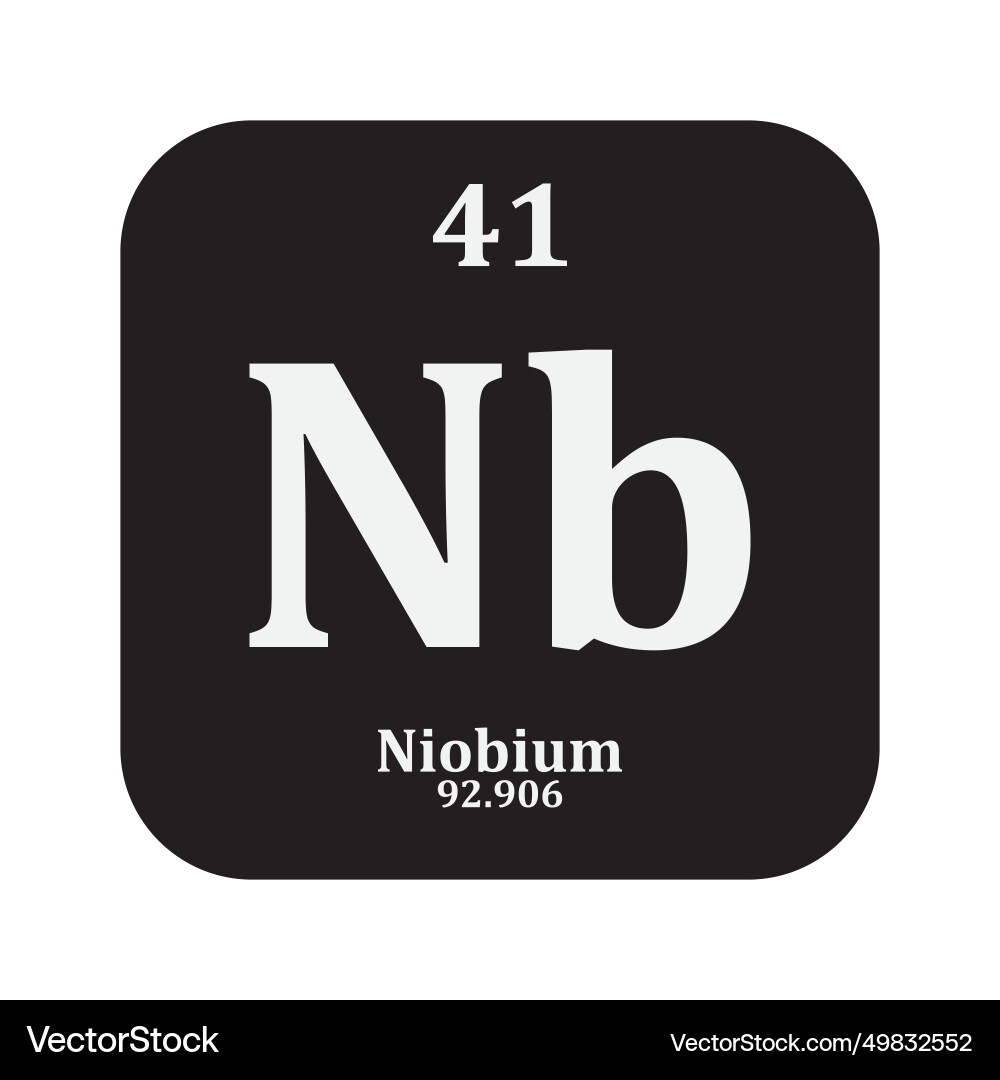 Niobium chemistry icon Royalty Free Vector Image