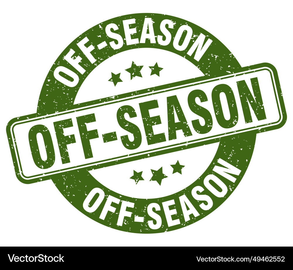 Off-season stamp label round grunge Royalty Free Vector