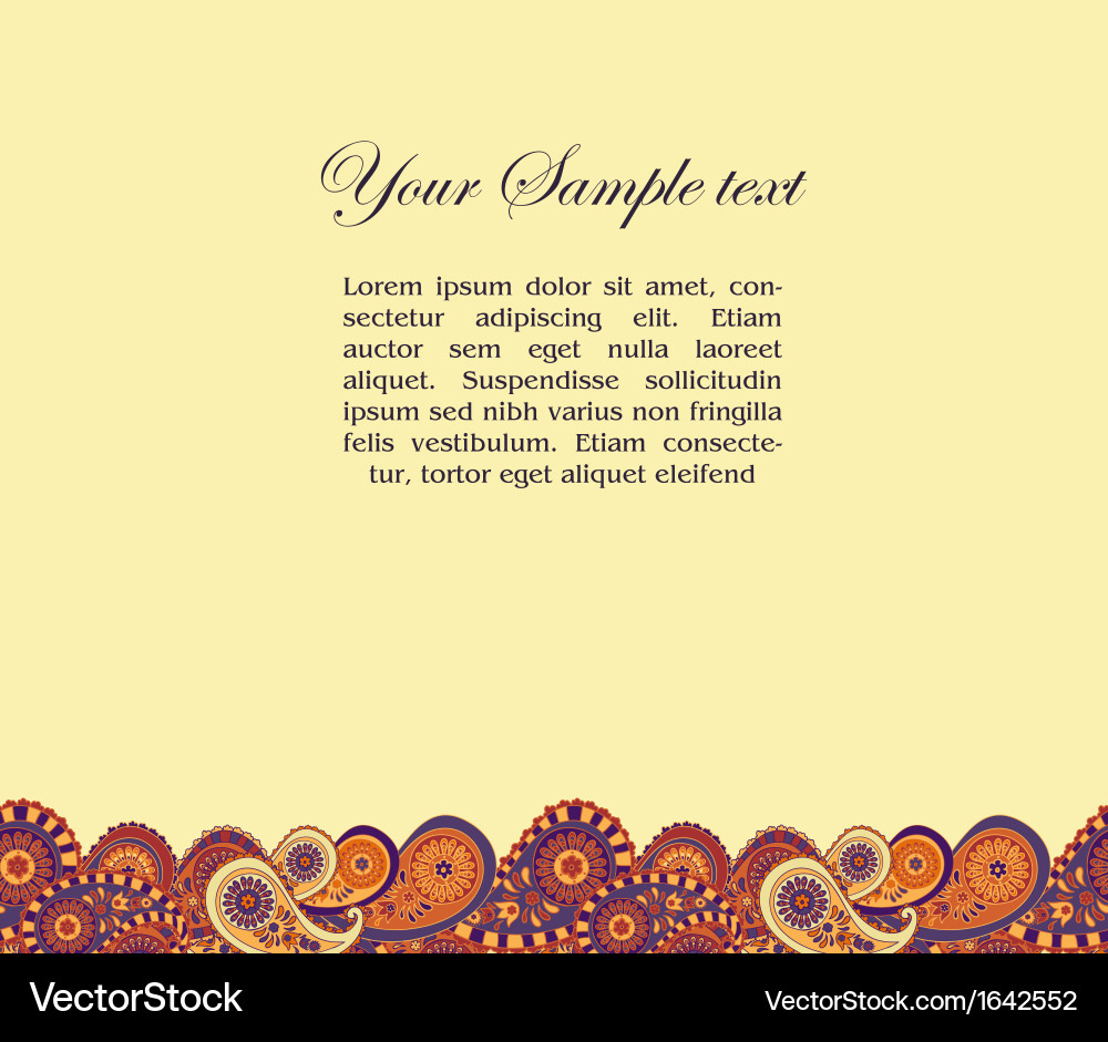Paisley background and place for your text Vector Image
