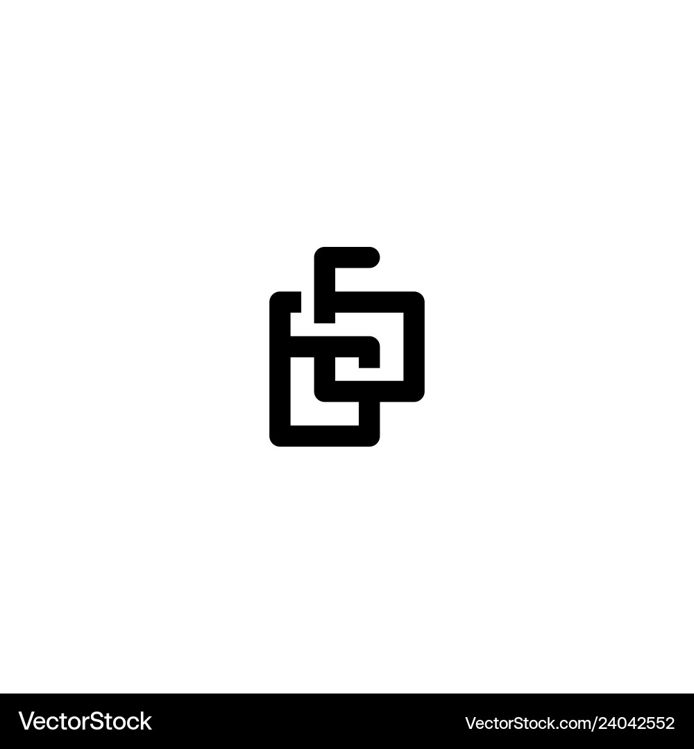 Sixty six number double line art outline monoline Vector Image