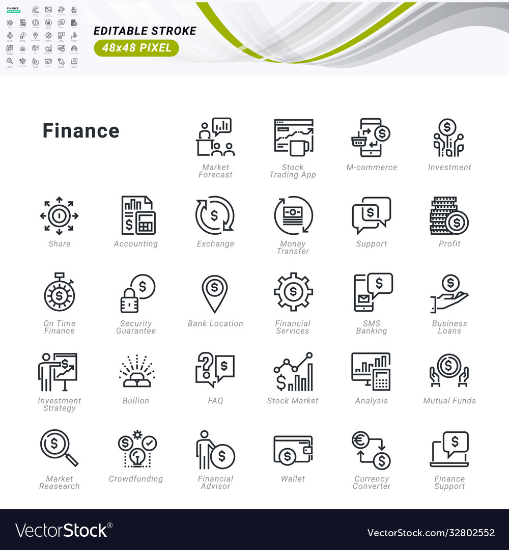 Thin line icons set Royalty Free Vector Image - VectorStock