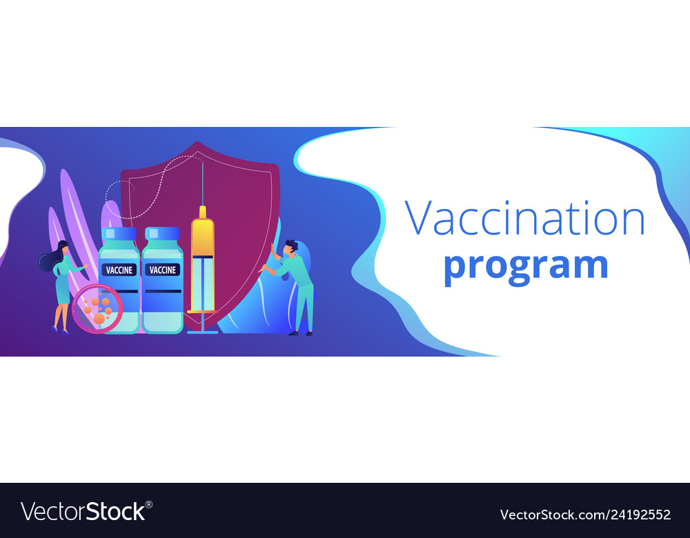 Vaccination program concept banner header Vector Image