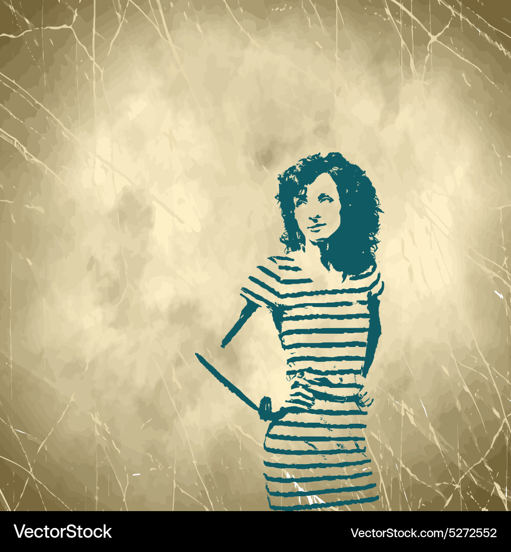 Vintage girl Royalty Free Vector Image - VectorStock