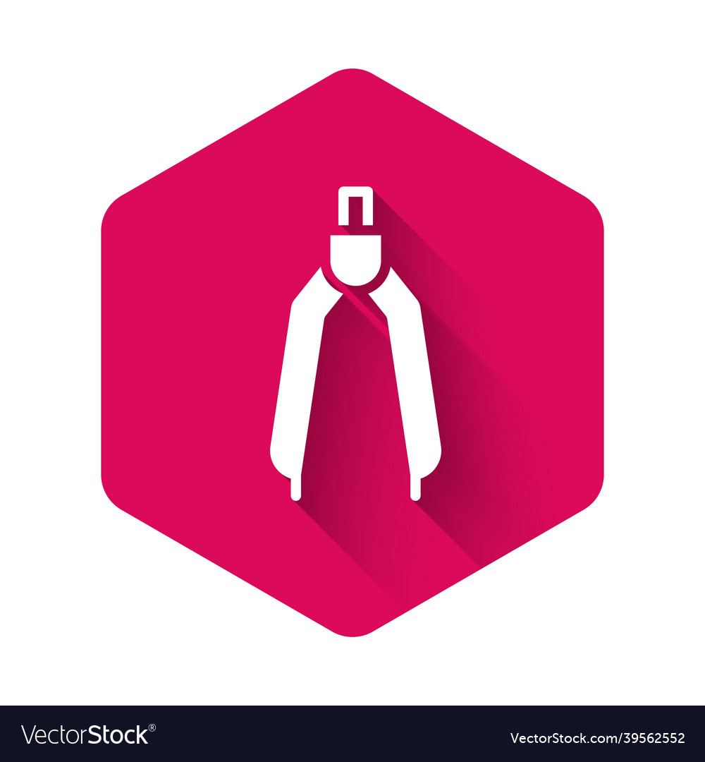 White Drawing Compass Icon Isolated With Long Vector Image