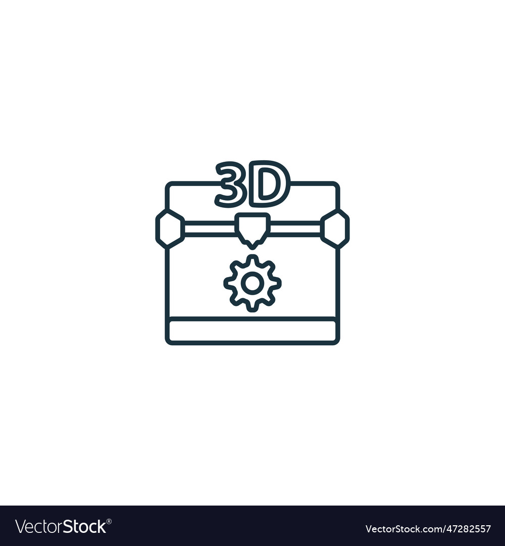 3d manufacturing icon monochrome simple sign from Vector Image