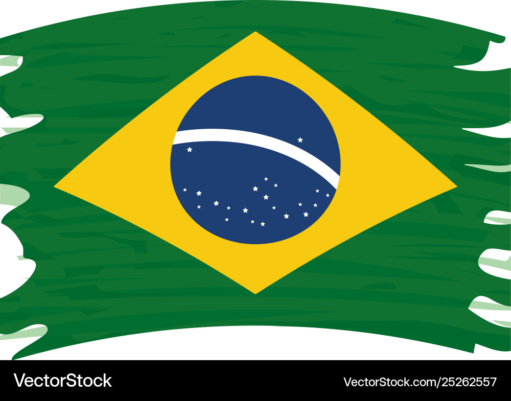 Brasil flag splash painting Royalty Free Vector Image