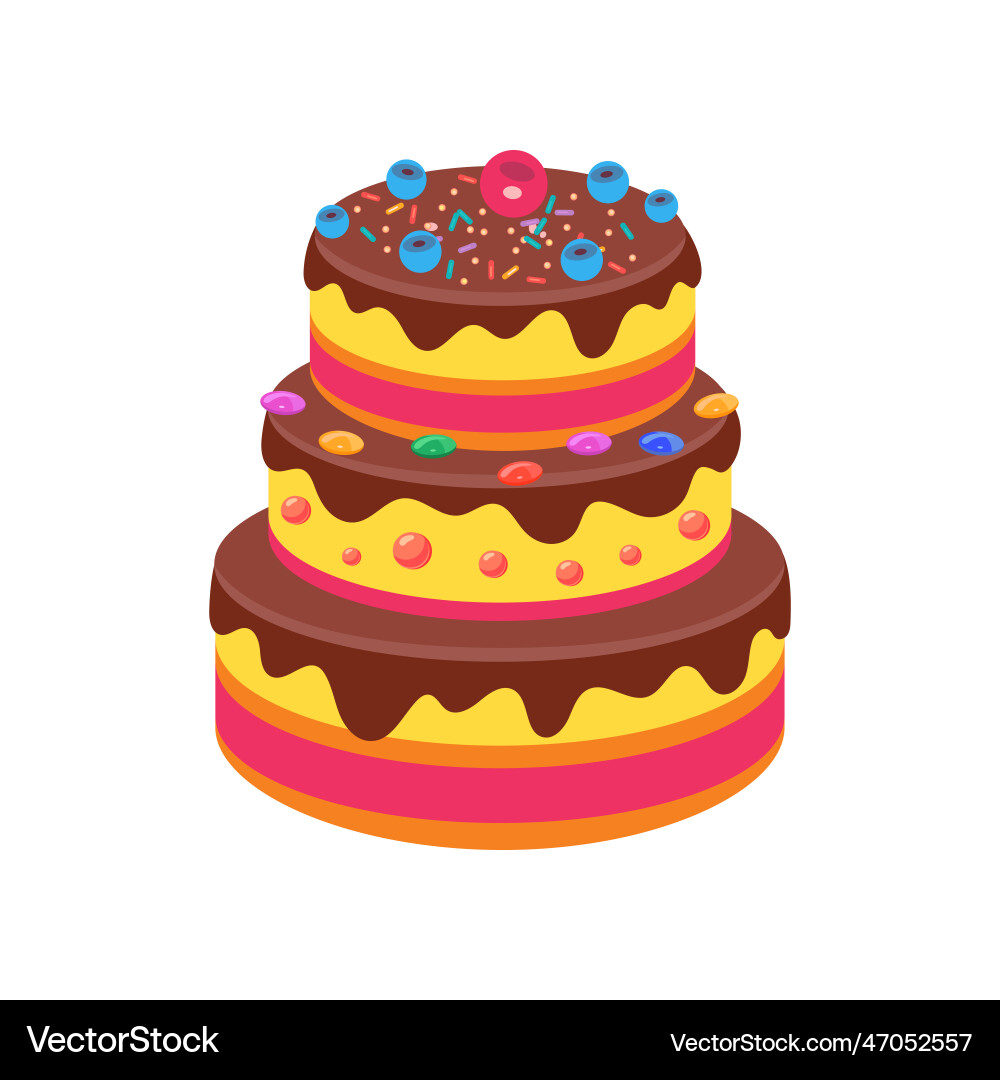 Completed cake cartoon Royalty Free Vector Image