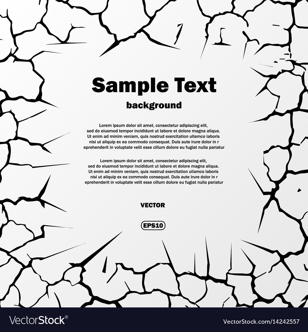 Cracks square with text Royalty Free Vector Image