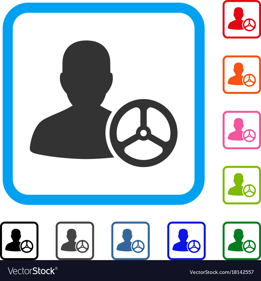 Driver person framed icon Royalty Free Vector Image