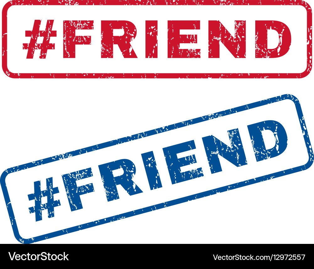 Hashtag friend rubber stamps Royalty Free Vector Image