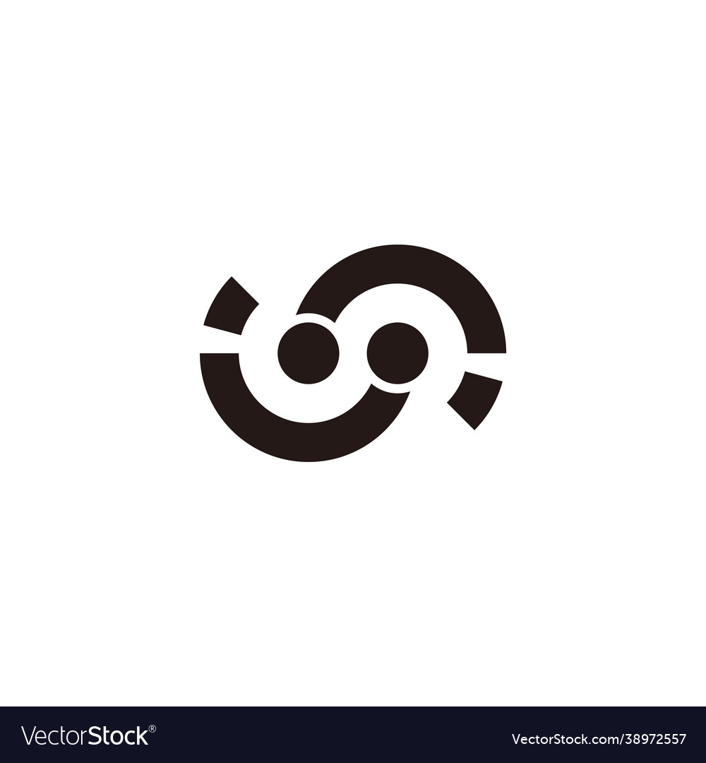 Linked dots simple geometric line logo Royalty Free Vector