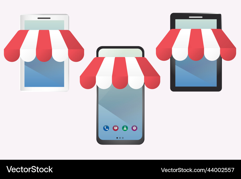 Mobile phone design for online shooing Royalty Free Vector