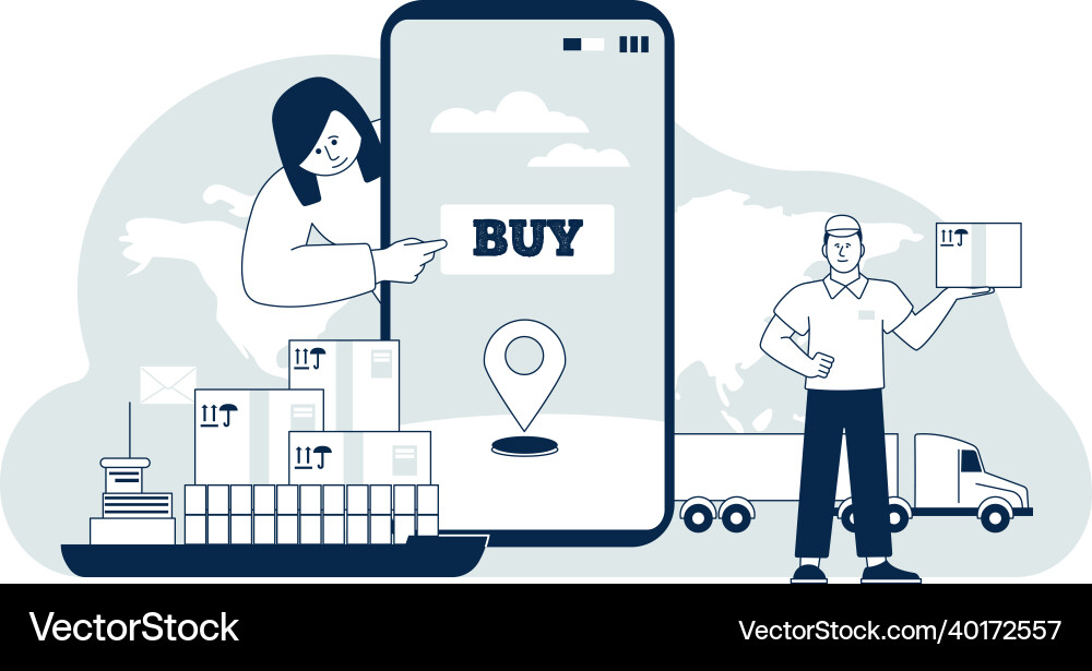 Online delivery service digital shopping order Vector Image