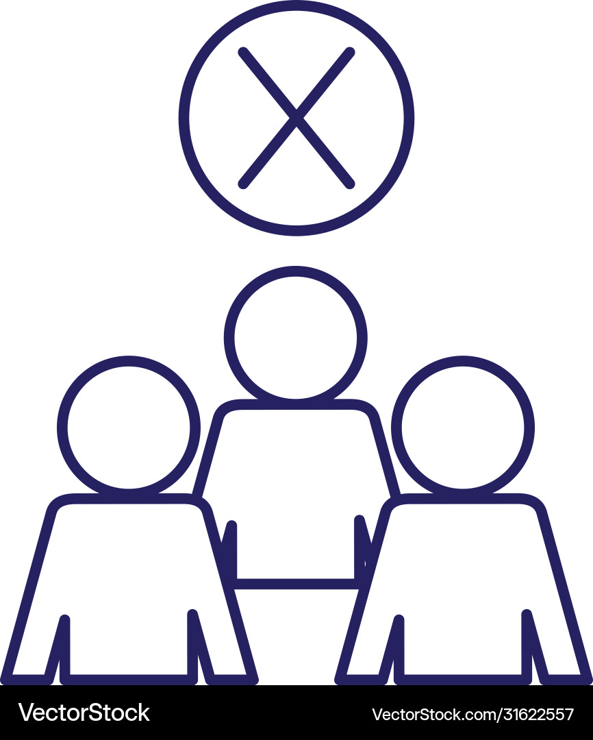 Prohibition gathering line style icon Royalty Free Vector