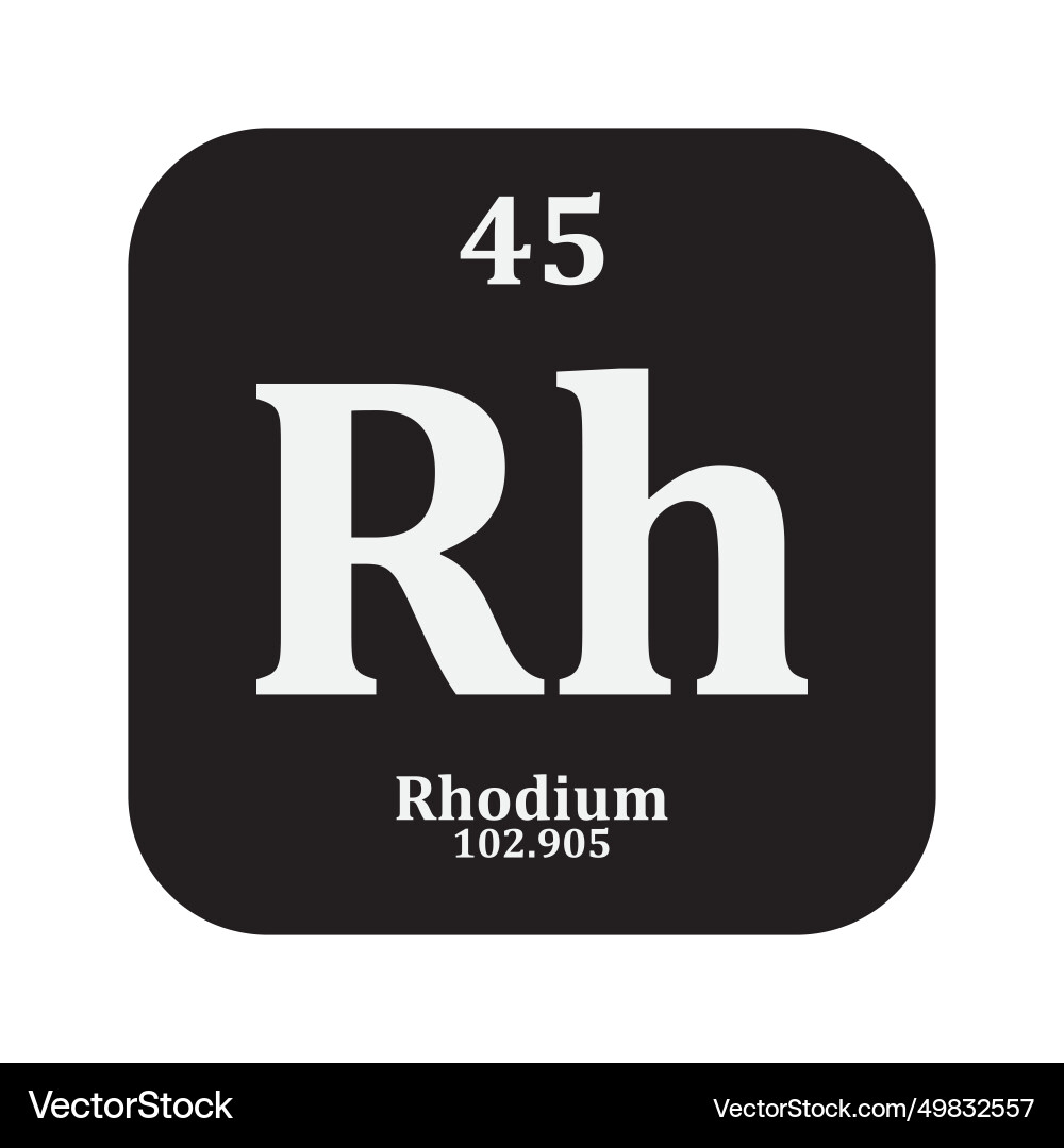 Rhodium chemistry icon Royalty Free Vector Image