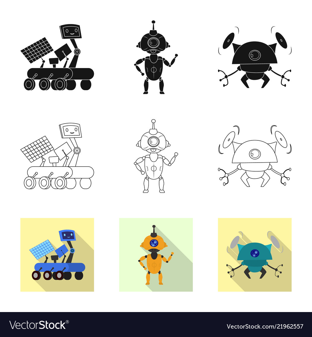 Robot And Factory Symbol Royalty Free Vector Image