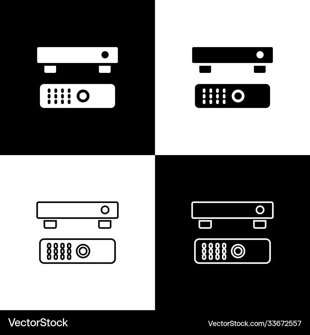 Set multimedia and tv box receiver and player Vector Image