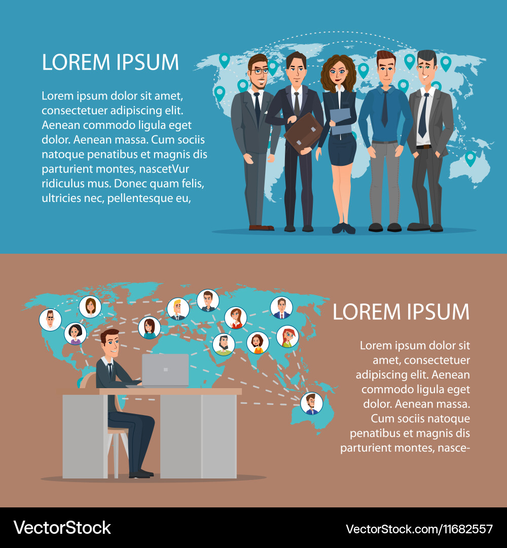 Social media network concept avatars and globe map