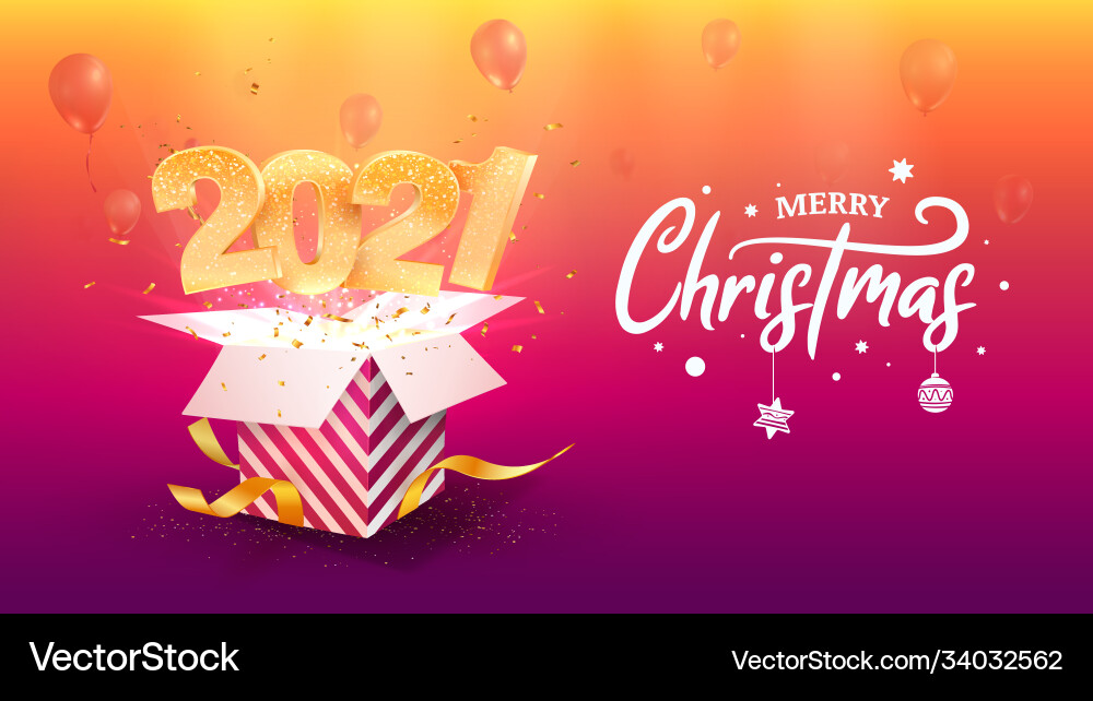 2021 happy new year xmas Royalty Free Vector Image