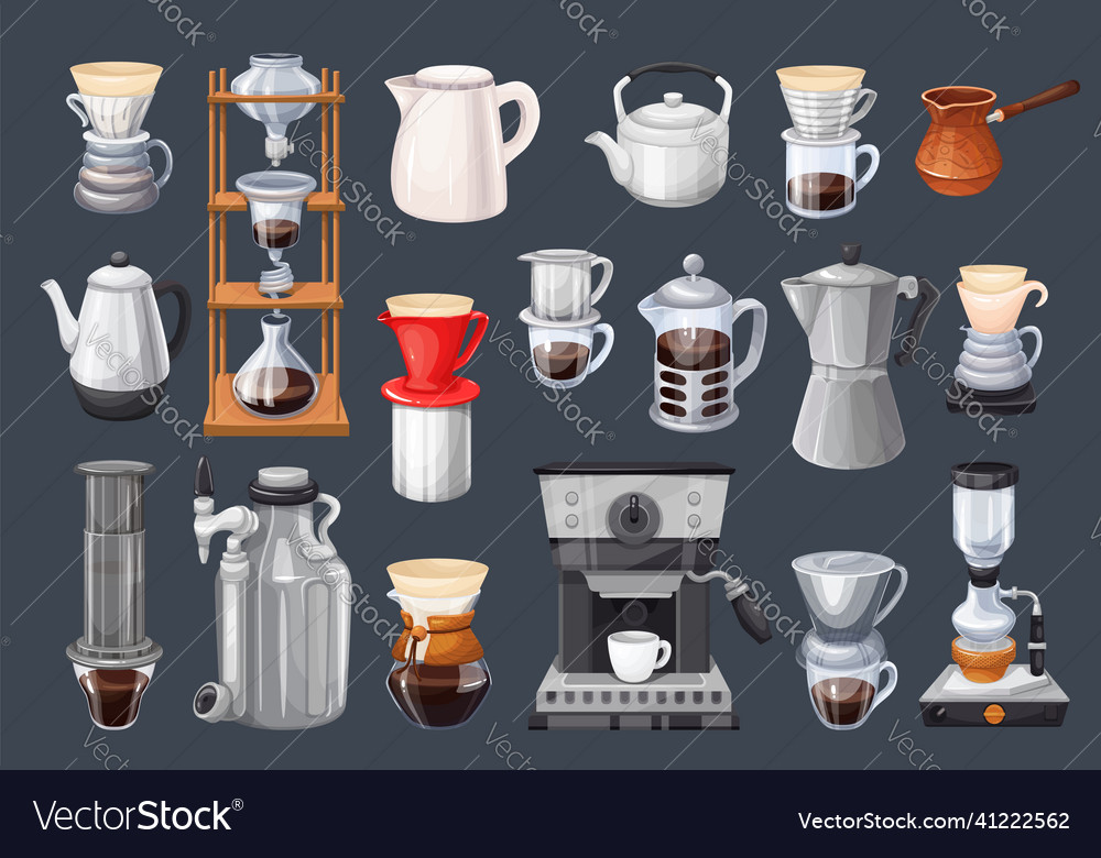 Coffee maker set Royalty Free Vector Image - VectorStock