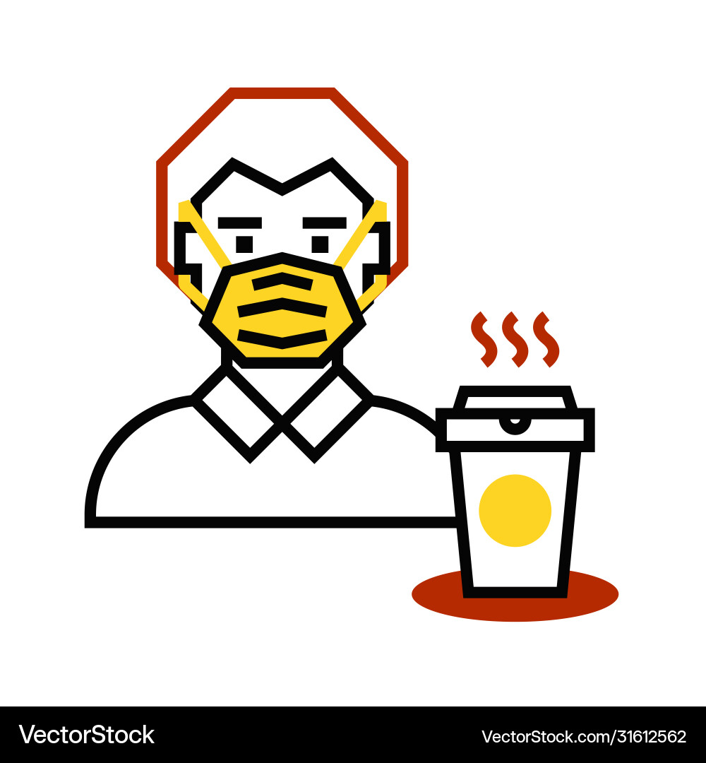 Coffee to go during social isolation Royalty Free Vector