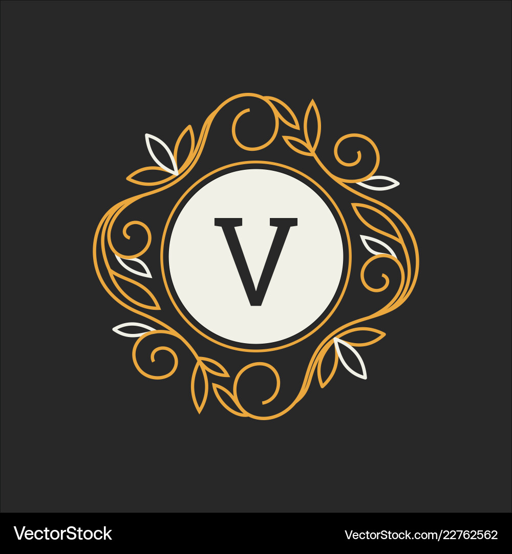 Floral monogram classic ornament classic design Vector Image