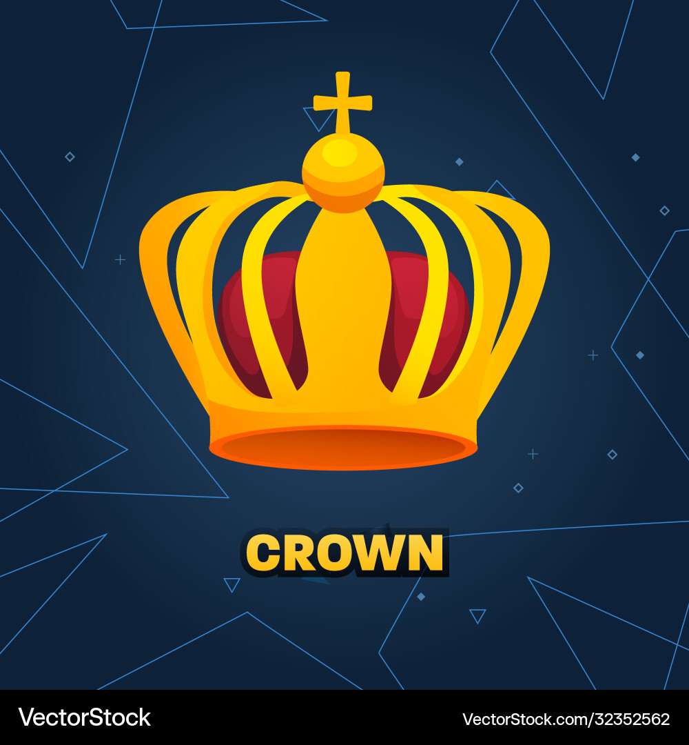 Gold crown awards for winners leadership Vector Image