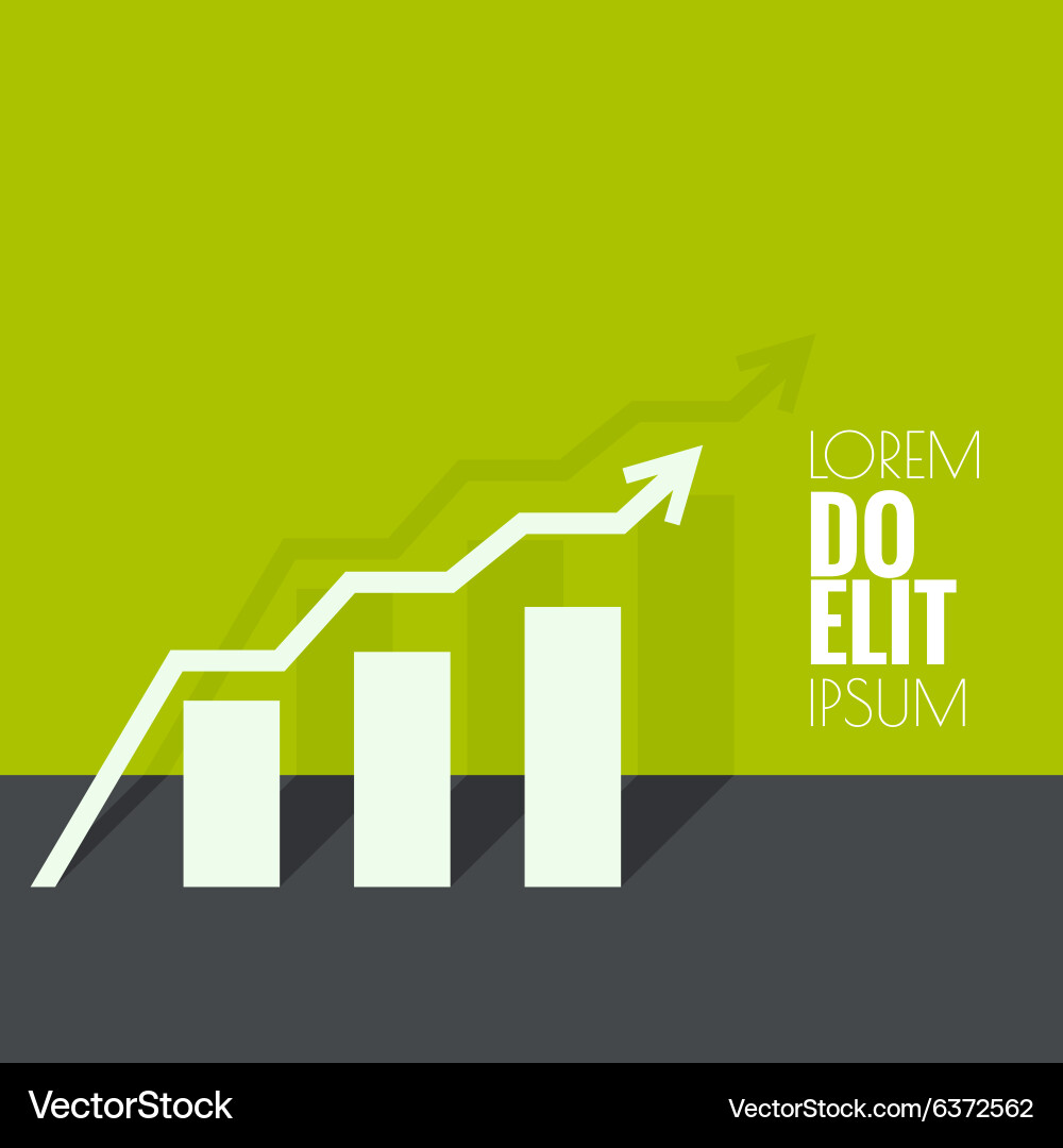 Graph shows the growth and profit Royalty Free Vector Image