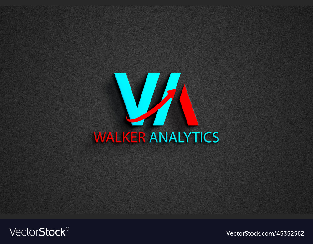 Initial wa analytics logo template Royalty Free Vector Image
