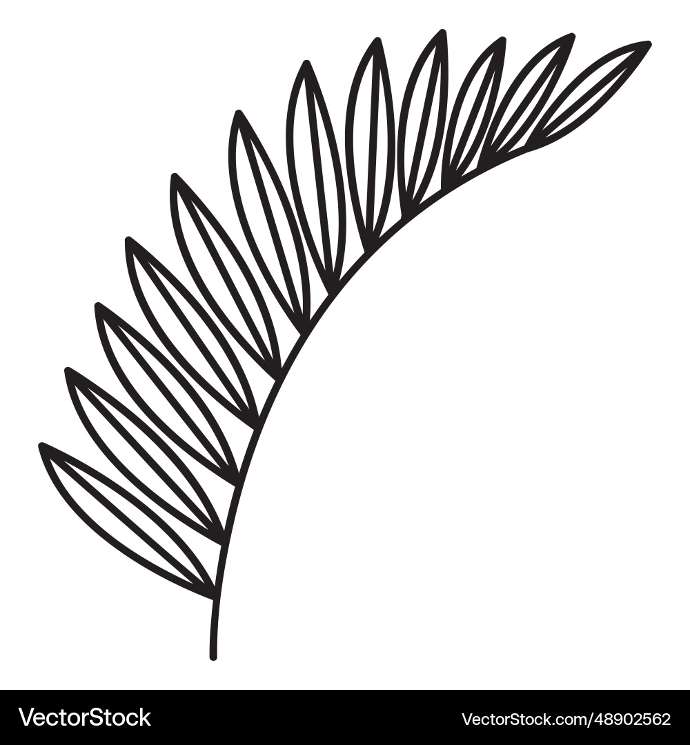 Leaf geometric thin multiple side stroke Vector Image