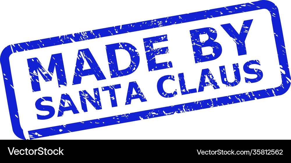 Made by santa claus stamp with corroded surface Vector Image