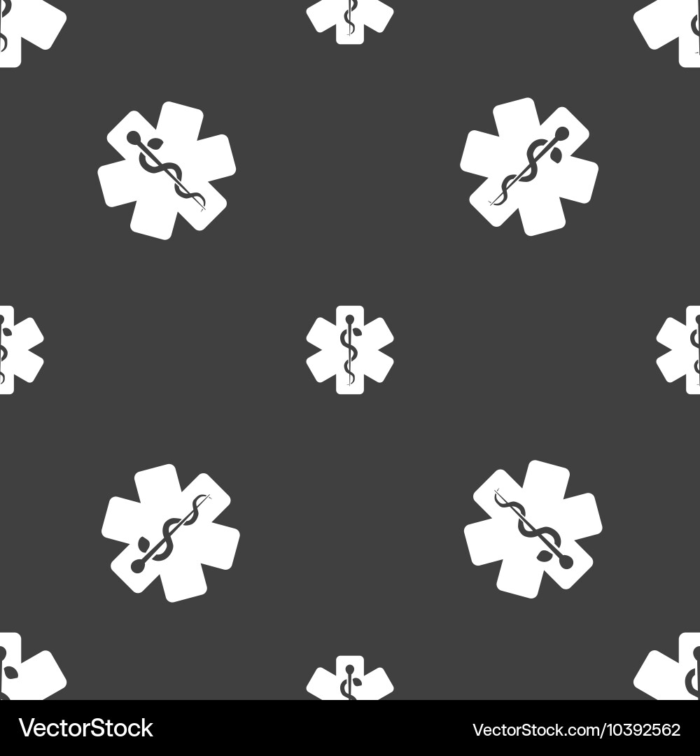 Medicine sign seamless pattern on a gray Vector Image