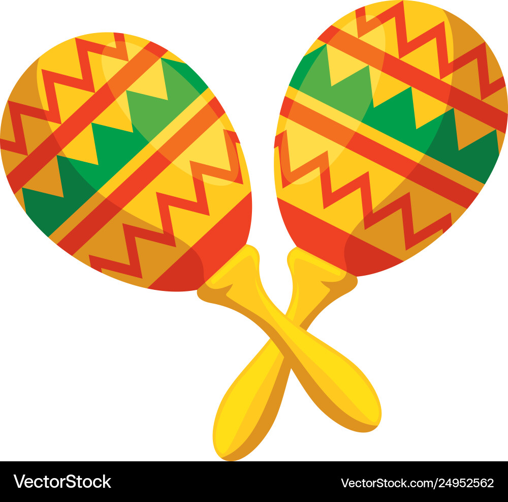 Mexican maracas isolated icon Royalty Free Vector Image