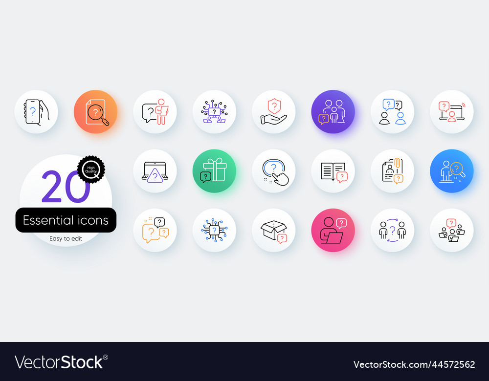 Questions line icons artificial intelligence Vector Image