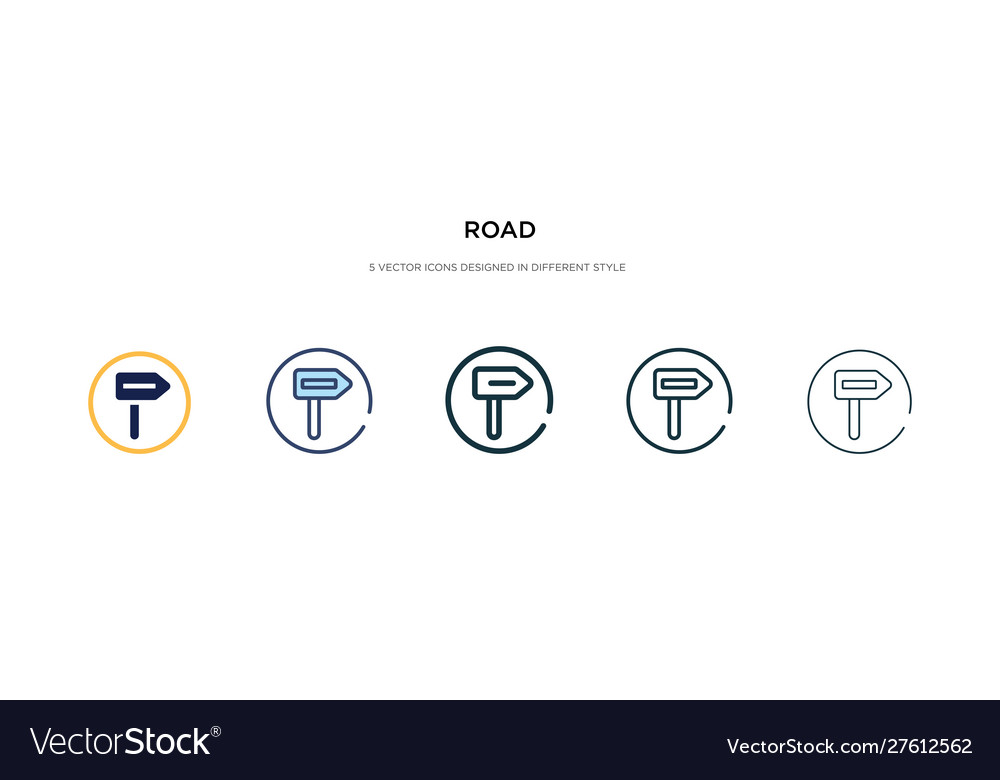 Road icon in different style two colored Vector Image