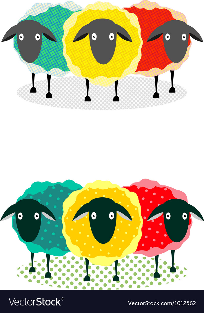 Three sheep Royalty Free Vector Image - VectorStock
