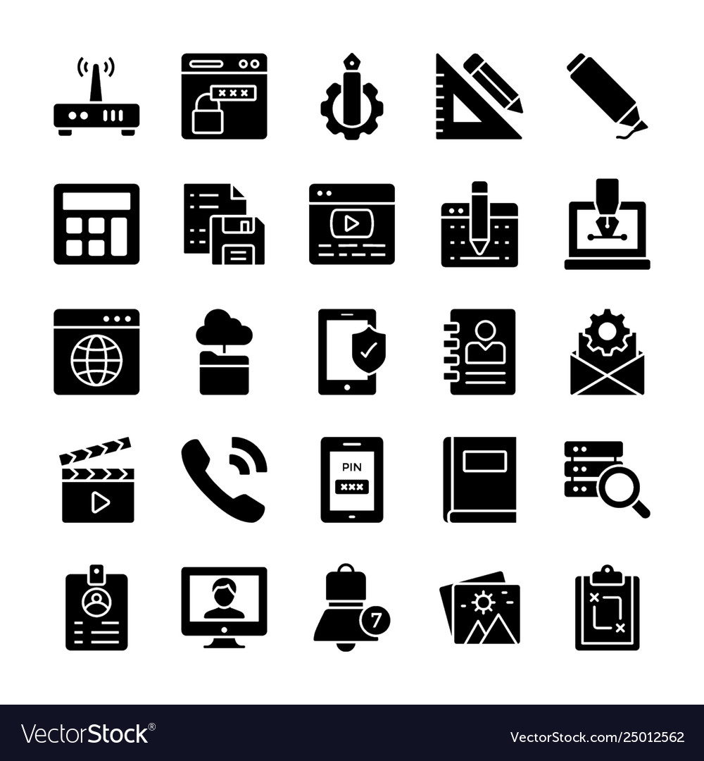 User interface icons pack Royalty Free Vector Image User interface icons pack Royalty Free Vector Image