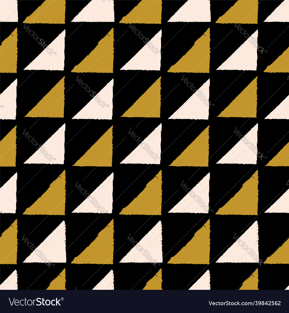 White yellow triangles black repeat pattern Vector Image