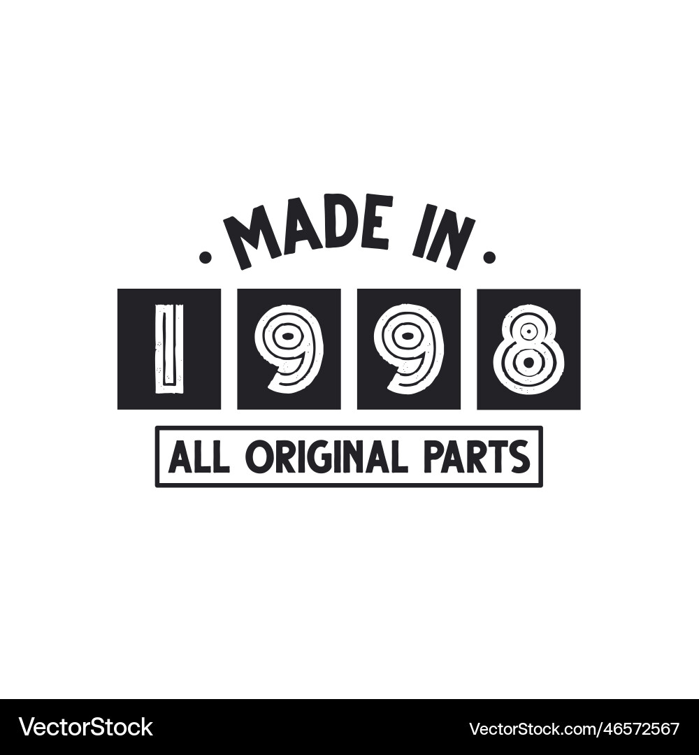 1998 birthday celebration made in all Royalty Free Vector