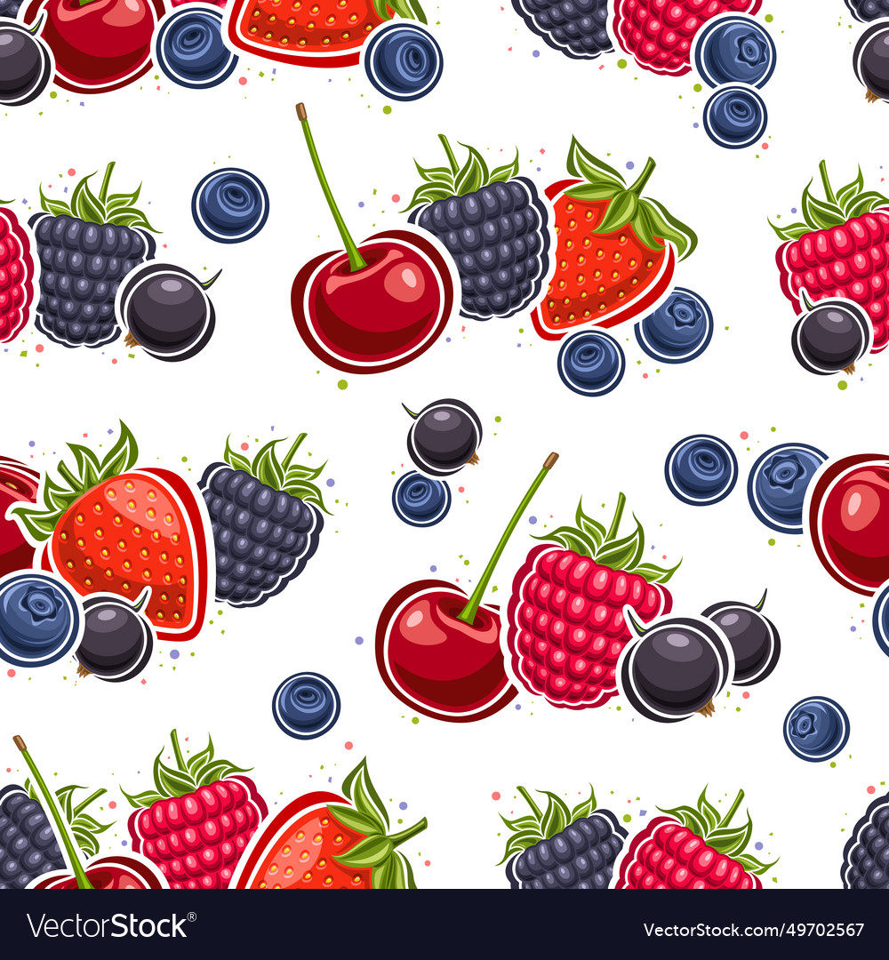 Berry seamless pattern Royalty Free Vector Image