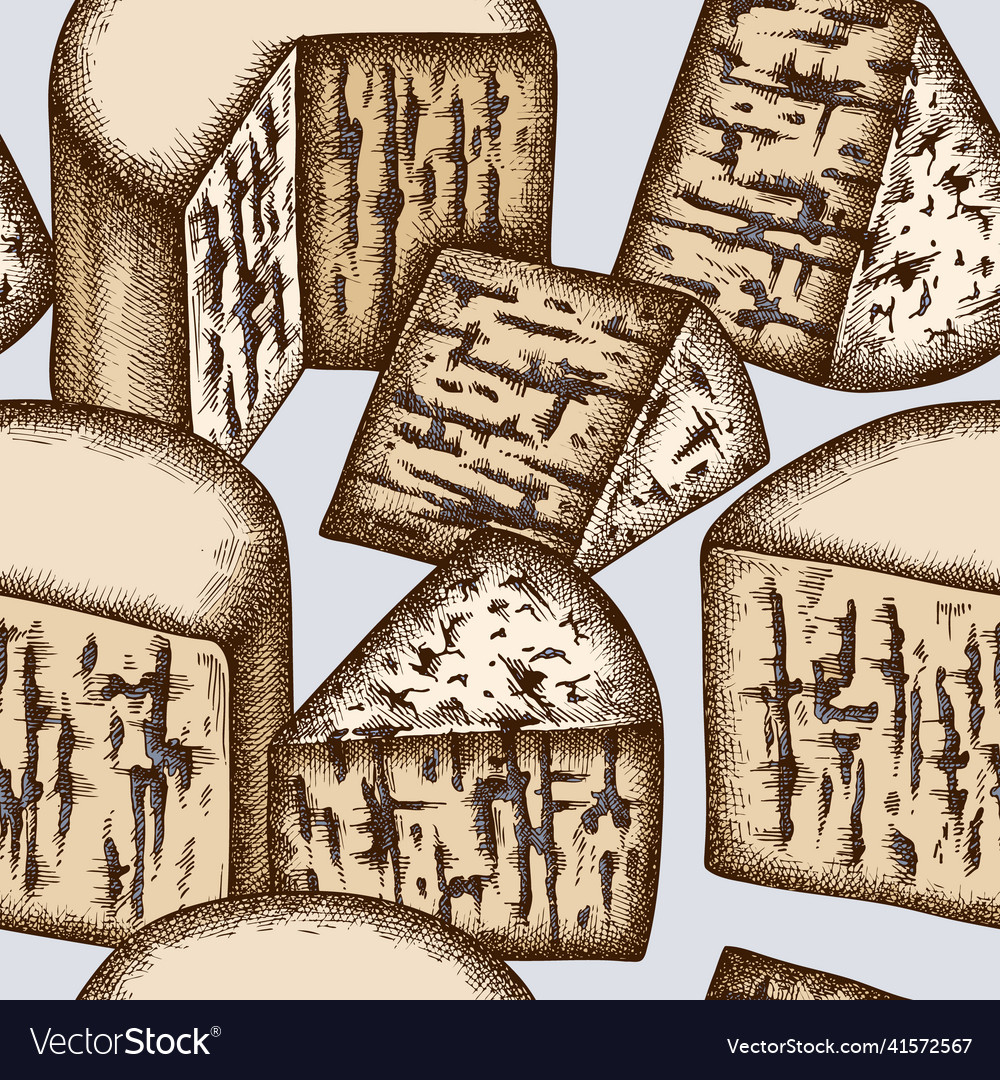 Cheese seamless pattern background design Vector Image