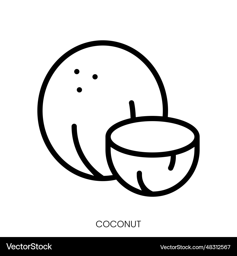 Coconut icon line art style design isolated Vector Image