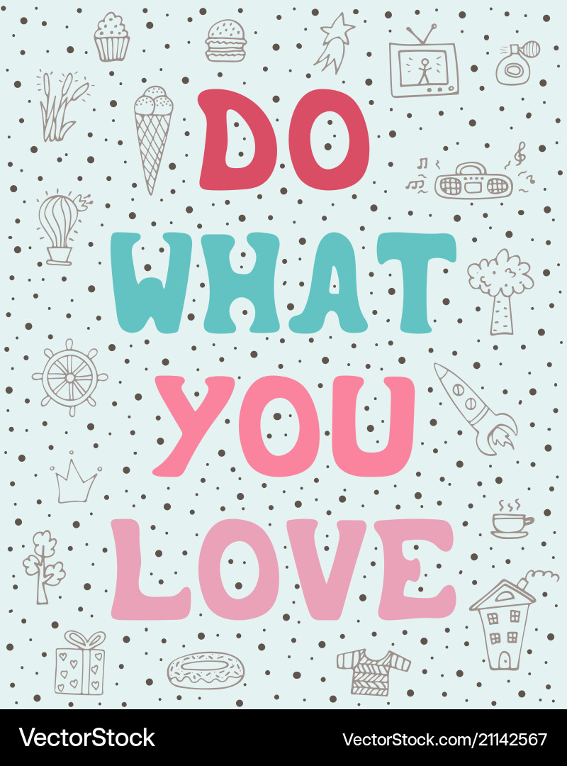 Cute with hand-drawn lettering and doodles Vector Image