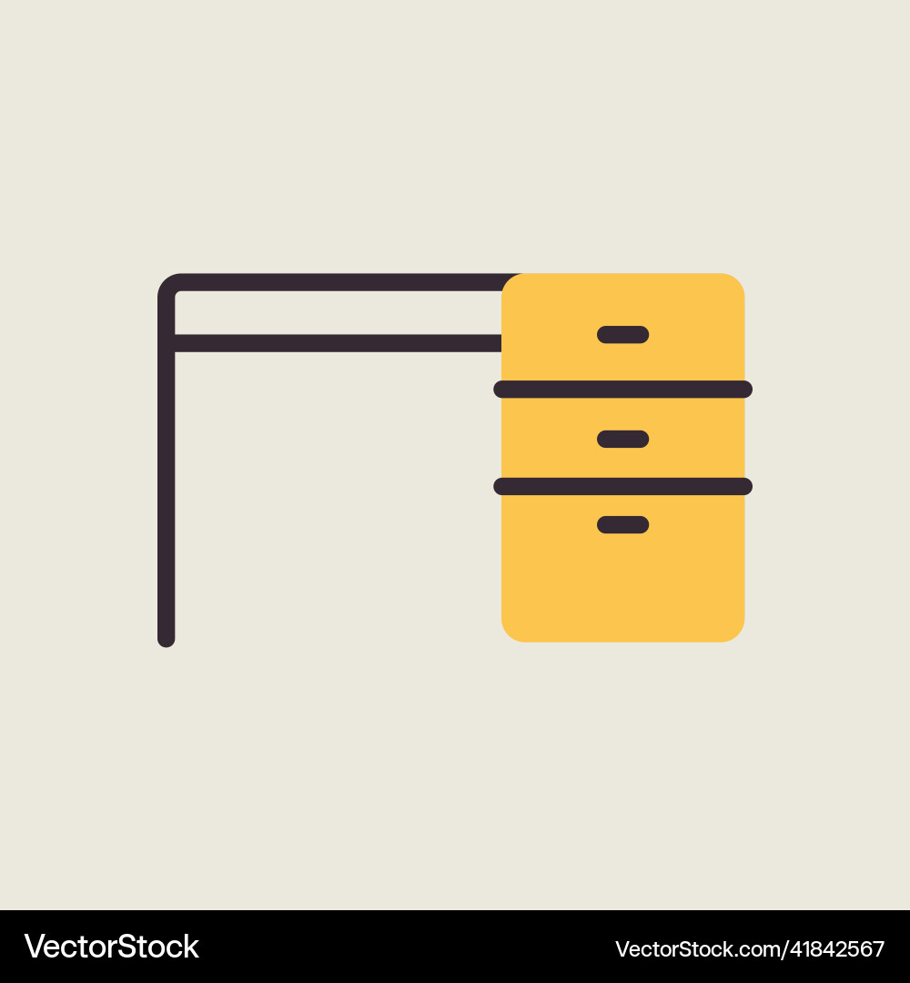 Desk outline isolated icon workspace sign graph Vector Image