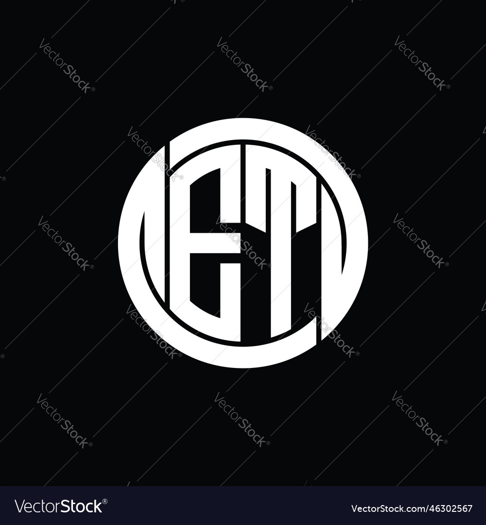 Et logo monogram shield inside circle shape Vector Image